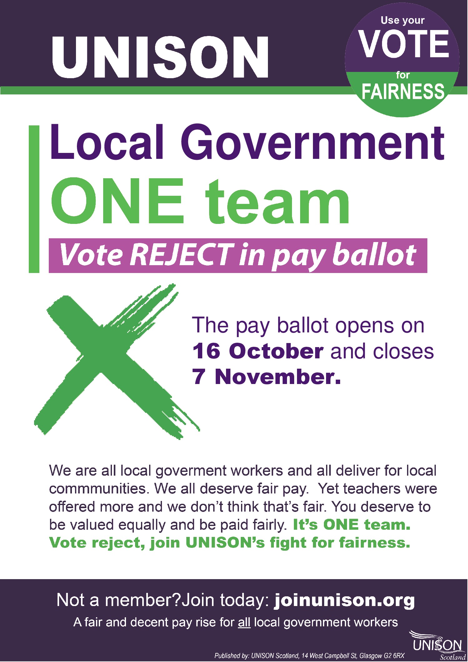 Ballot now closed – Aberdeenshire UNISON